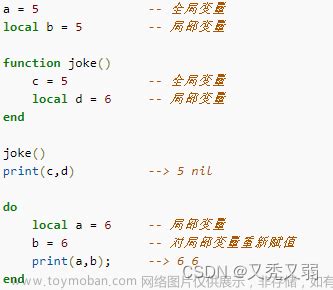 lua 数据类型与变量 Toy模板网