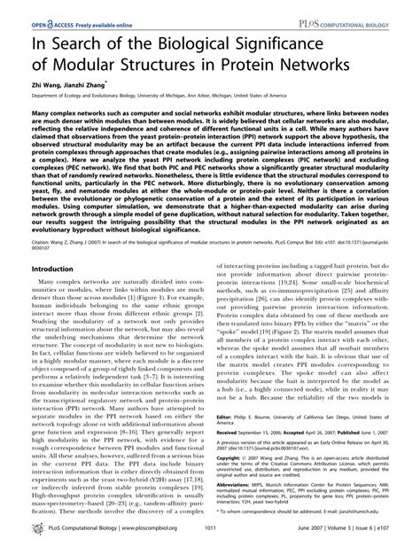 Pdf In Search Of The Biological Significance Of Modular Structures In