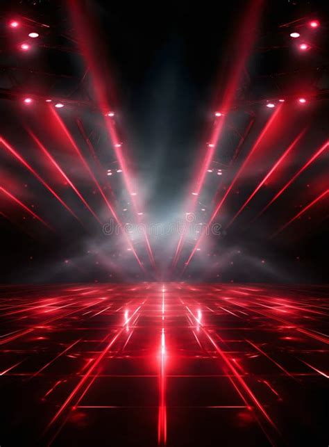 Red Laser Grid Cyberpunk Stage Lighting Stock Illustration