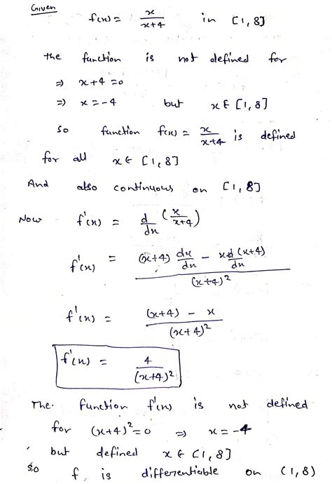 [solved] Does The Function Satisfy The Hypotheses Of The Mean Value Theorem Course Hero
