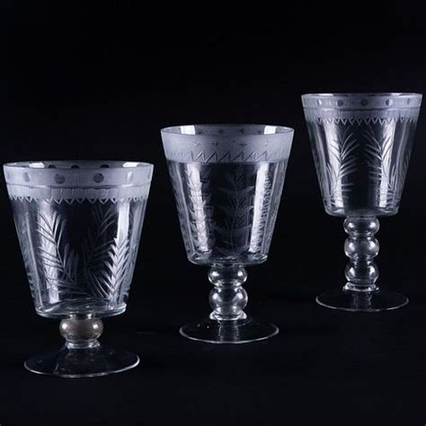 Three Large Etched Glass Goblets Sold At Auction On 9th February Stair