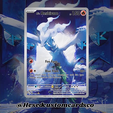 Ns Reshiram Full Art Pokémon Card Legendary Fire Dragon Collectible
