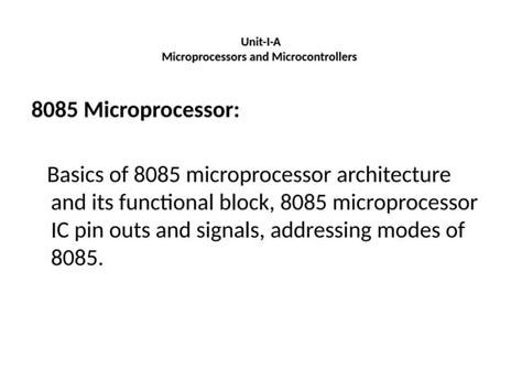 Basics Of 8085 Microprocessor Architecture And Functional Block 8085
