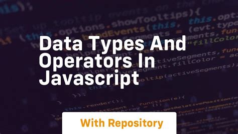Data Types And Operators In Javascript Youtube