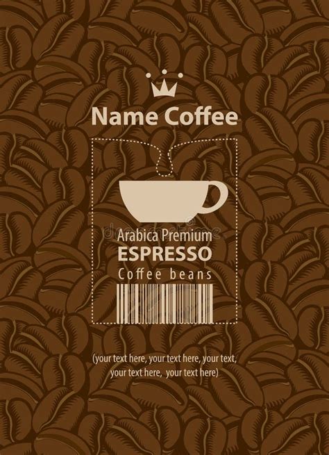 Design Label For Coffee Beans Stock Vector Illustration Of Latte