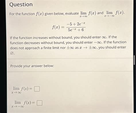 Solved Questionfor The Function Fx ﻿given Below Evaluate