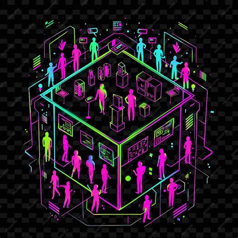 Radiant Neon Parallel Voting With Members And Signs Landscap Neon Line