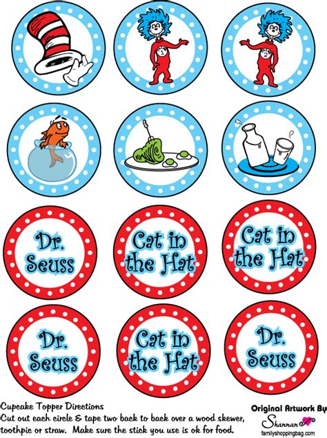 Cat In The Hat Cupcake Toppers
