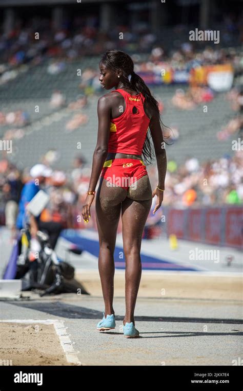 Fatima Diame Participating In The Long Jump At The European Athletics Championships In Berlin