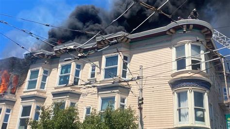 Video San Francisco Firefighters Battle Massive Fire In 3 Story Building