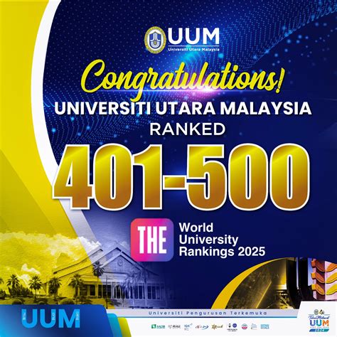 Uum Terus Cemerlang Diiktiraf Ketiga Terbaik Di Malaysia Dan 500