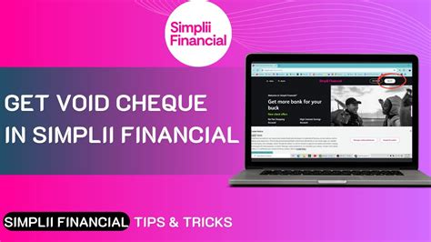 How To Get A Void Cheque In Simplii Financial Youtube