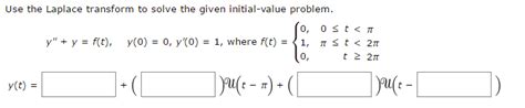 Solved Use The Laplace Transform To Solve The Given Chegg