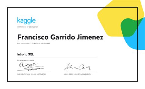 francisco garrido jimenez completed the intro to sql course on kaggle