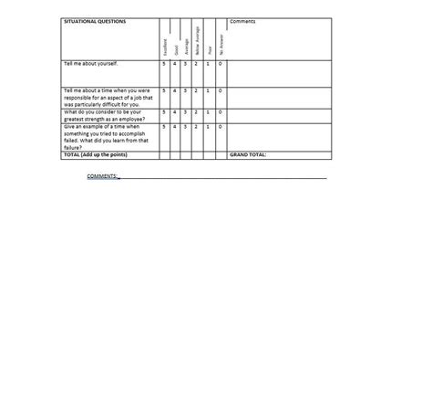 Job Interview Score Sheet Template Job Interview Score Sheet Interview Score Sheet Word