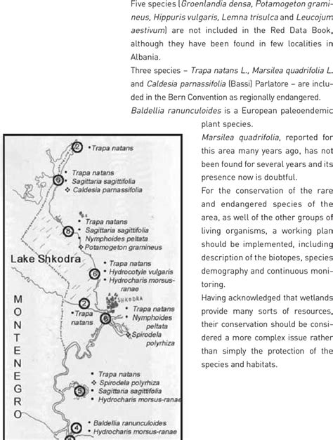 Map Of Distribution And The Number Of Rare And Threatened Macrophyte