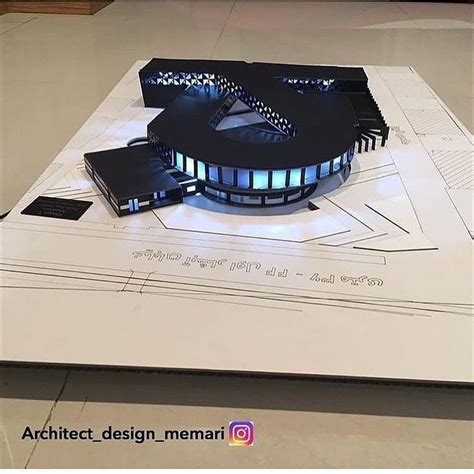 S Shaped Architectural Model With Lights