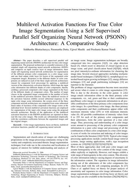 Pdf Multilevel Activation Functions For True Color Image Segmentation