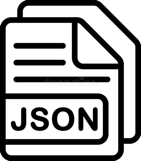 Json File Format Flat Color Icons In Round Outlines Stock Vector