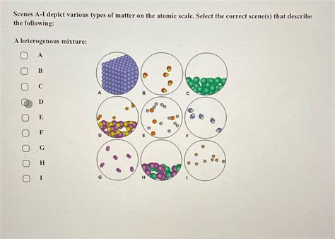 Solved Scenes A I Depict Various Types Of Matter On The Atomic Scale