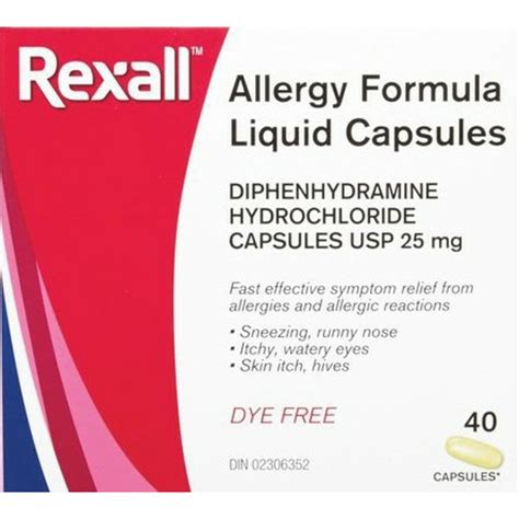 Rexall Allergy Formula Liquid Capsules 25mg 40 Ct Delivery Or Pickup Near Me Instacart