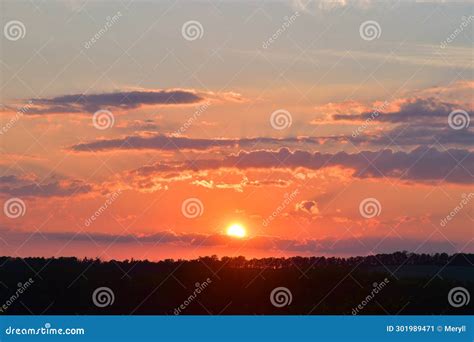 Sunset Red Sky Sun Orange Sky Clouds Stock Image Image Of Skyline