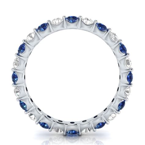 Beautiful 108ct Blue And White Sapphire Sterling Silver Full Eternity