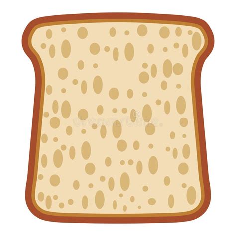 Cartoon Illustration Of A Toasted Bread Slice With Golden Crust Stock Vector Illustration Of