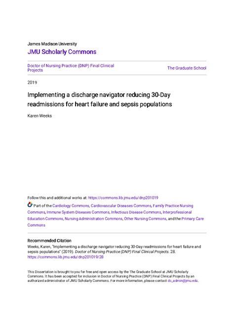 Fillable Online Implementing A Discharge Navigator Reducing 30 Day Readmissions For Heart