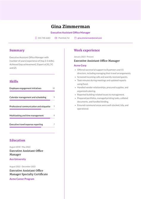 10 Executive Assistant Office Manager Resume Examples That Work
