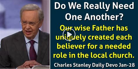 Charles Stanley January 28 2023 Daily Devotional Do We Really Need
