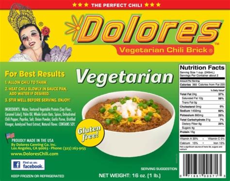 Dolores™ Vegetarian Chili Brick 16 Oz Food 4 Less