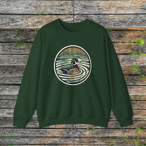 Wood Duck Vintage Thick Crewneck Sweatshirt Birder Sweatshirt Bird