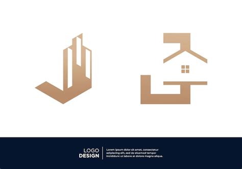 Conjunto De Diseños De Logotipos Inmobiliarios De Edificios Con La Letra J Vector Premium