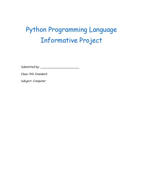 Python Project Pdf