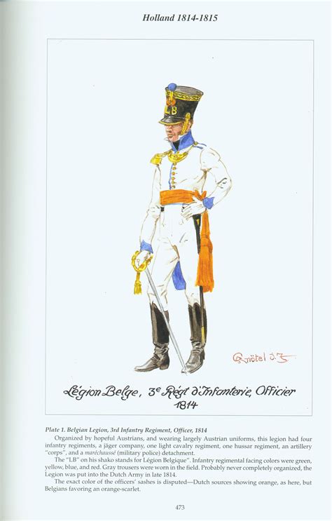 Dutch Officer Belgian Legion 3rd Infantry Regiment 1814 1815