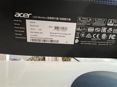 Acer Sa Abi Inch Ips Wide Monitor Computers Tech Parts Accessories Monitor Screens