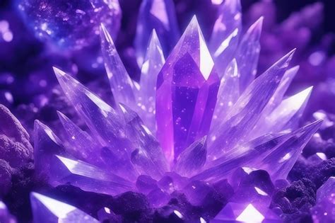 Premium Photo Purple Glowing Crystals Background