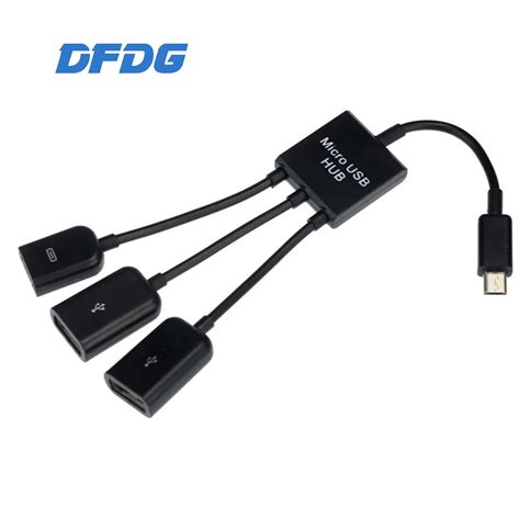 In Multi Function Dual Micro USB Host OTG Hub Adapter Cable Male To Female Dual Micro USB