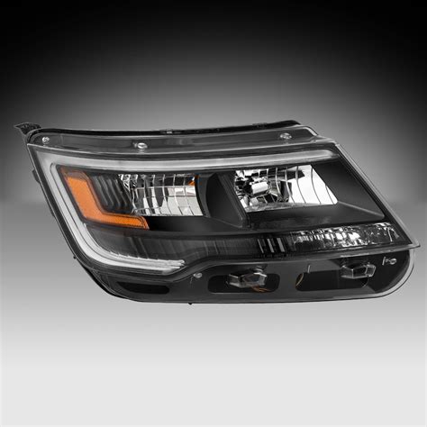 For 2016 2017 2018 Ford Explorer Sport W Black Bezel Led Headlight
