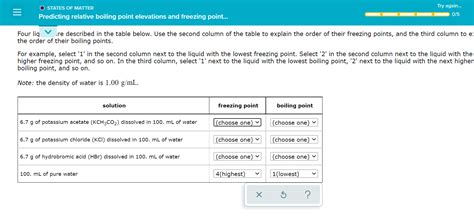 Solved O STATES OF MATTER Predicting Relative Boiling Point Chegg