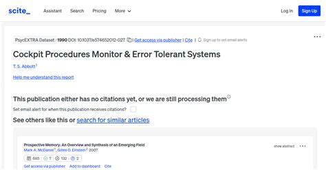 Citation Report Cockpit Procedures Monitor And Error Tolerant Systems