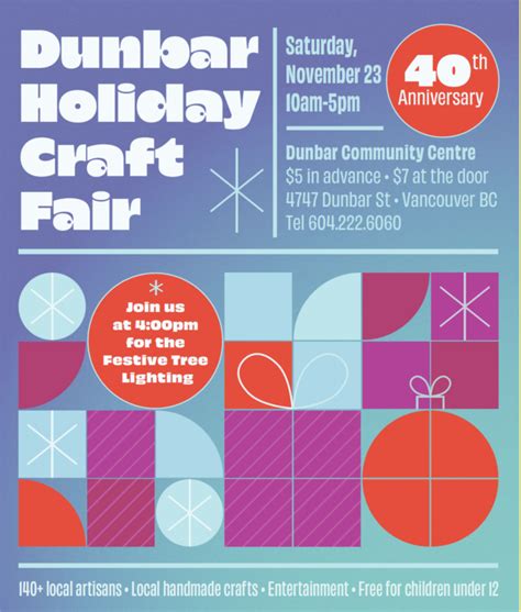 Dunbar Holiday Market And Craft Fair 2024 Dunbar Community Centre