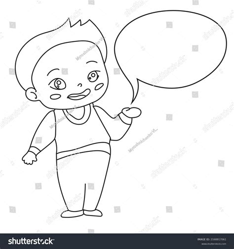 Boy Cute Chibi Character Speech Bubble Stock Vector Royalty Free