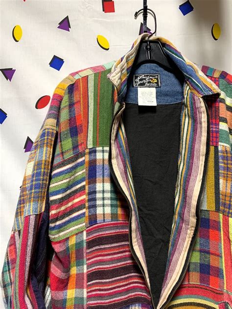 Vintage Patchwork Zip Up Jacket 100 Percent Cotton Boardwalk Vintage