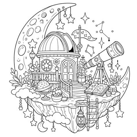 Cozy Mini Fantasy Worlds Coloring Pages 50 Whimsical Floating Island