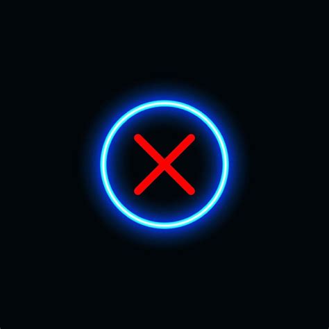 Neon X Icon For Website Mobile Application And Template Ui Material Vector Illustration
