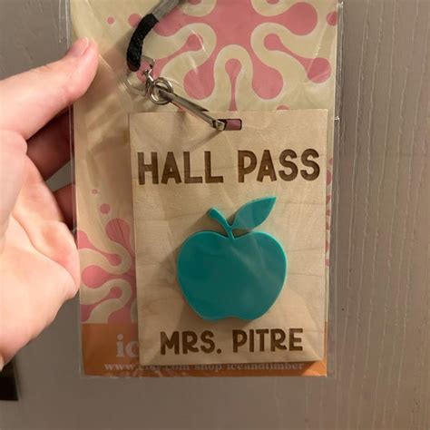 Personalized Teacher Hall Pass Bathroom Pass Classroom Hall Pass T For Teacher