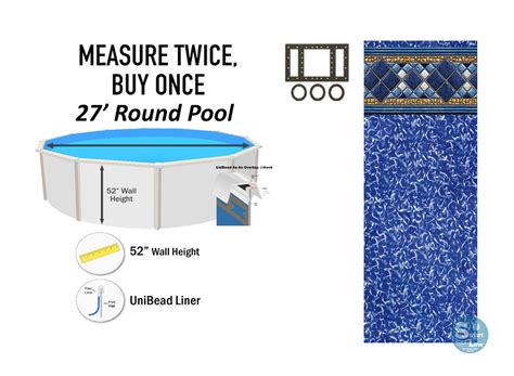 Smartline 27 X 52 Round Above Ground Unibead Swimming Pool Liner 25