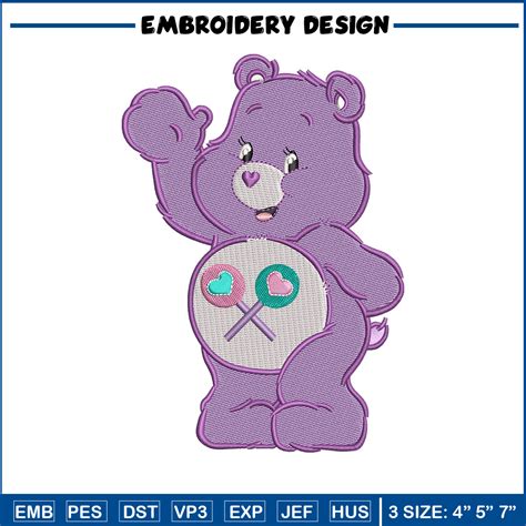 Purple Bear Embroidery Design Bear Embroidery Emb Design Inspire